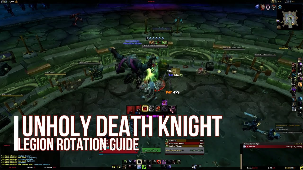 [Legion] Unholy Death Knight 7.0.3 Rotation Basics - YouTube