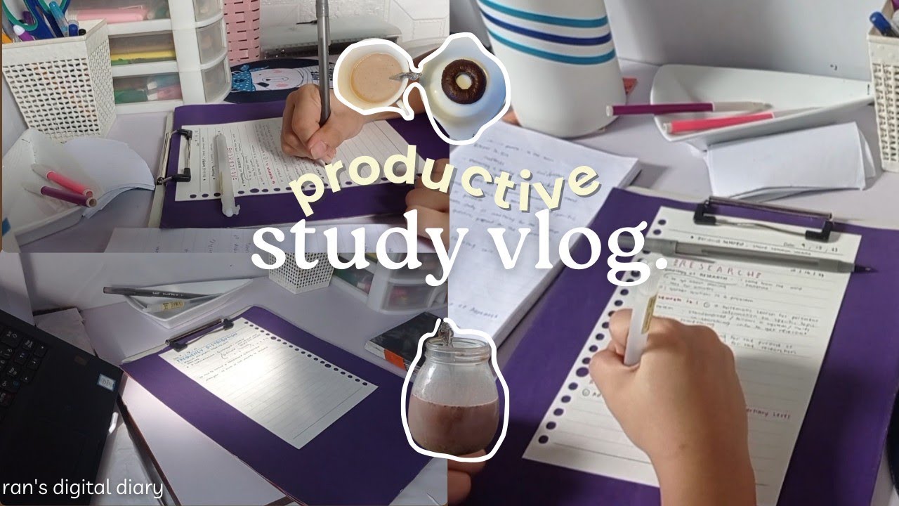productive study vlog 🍩 — lots of note taking, making reviewers, Math ...