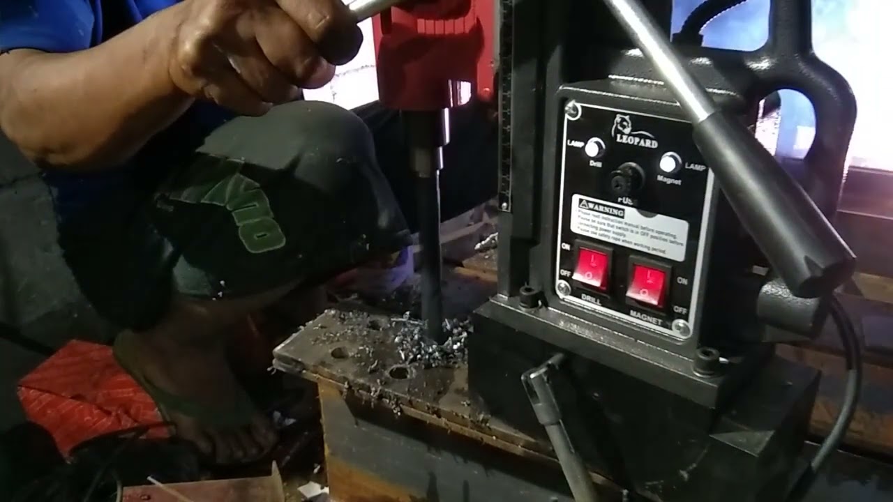 Tes bor magnet, magnetic drill IWF 200 - YouTube