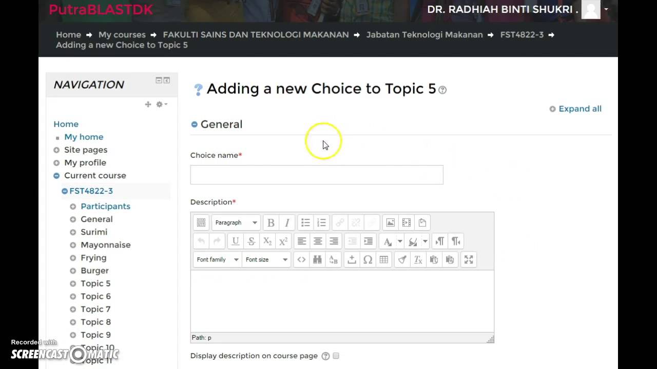 Putrablast Creating A Choice Activity In Putrablast Youtube