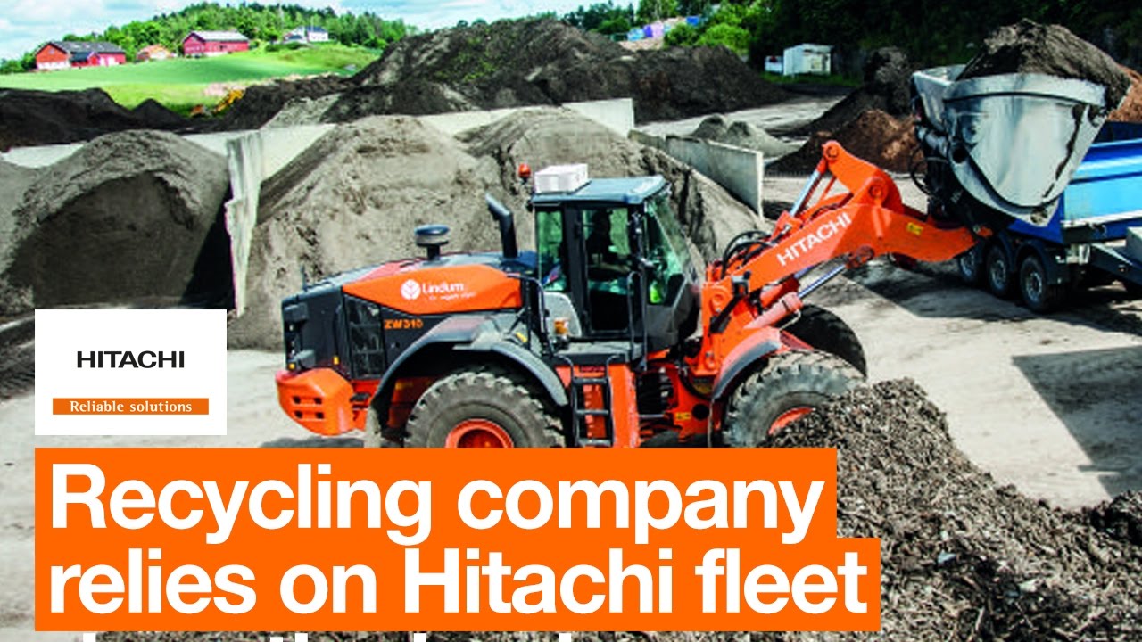 Hitachi fleet is ideal for recycling company Lindum - YouTube