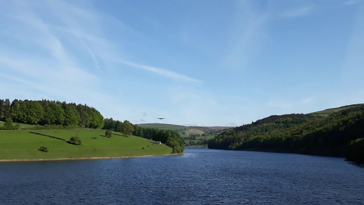 Dambusters 75th anniversary Lancaster flypast at Ladybower reservoir 17 ...