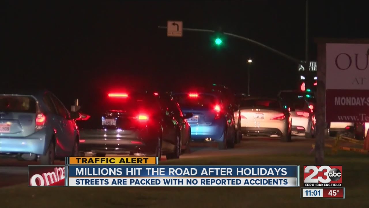 Heavy traffic near the grapevine as people head home from the ...