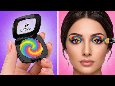 Rengarenk Makyaj Hileleri Ve Test Ettik! Eğlenceli Güzellik Tüyoları Ve DIY Makyaj Fikirleri 123 GO!