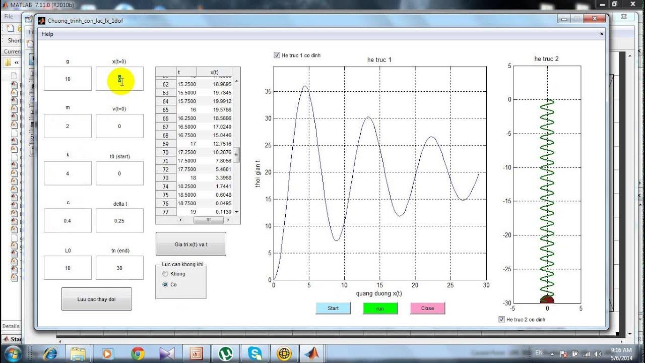 Simulation of one dof spring pendulum using Matlab - YouTube