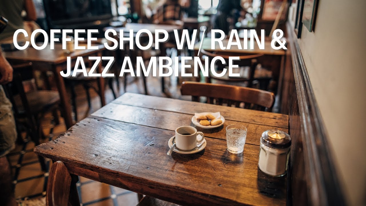 Sleep to this beautiful coffe shop ambience with rain and relaxing jazz ...