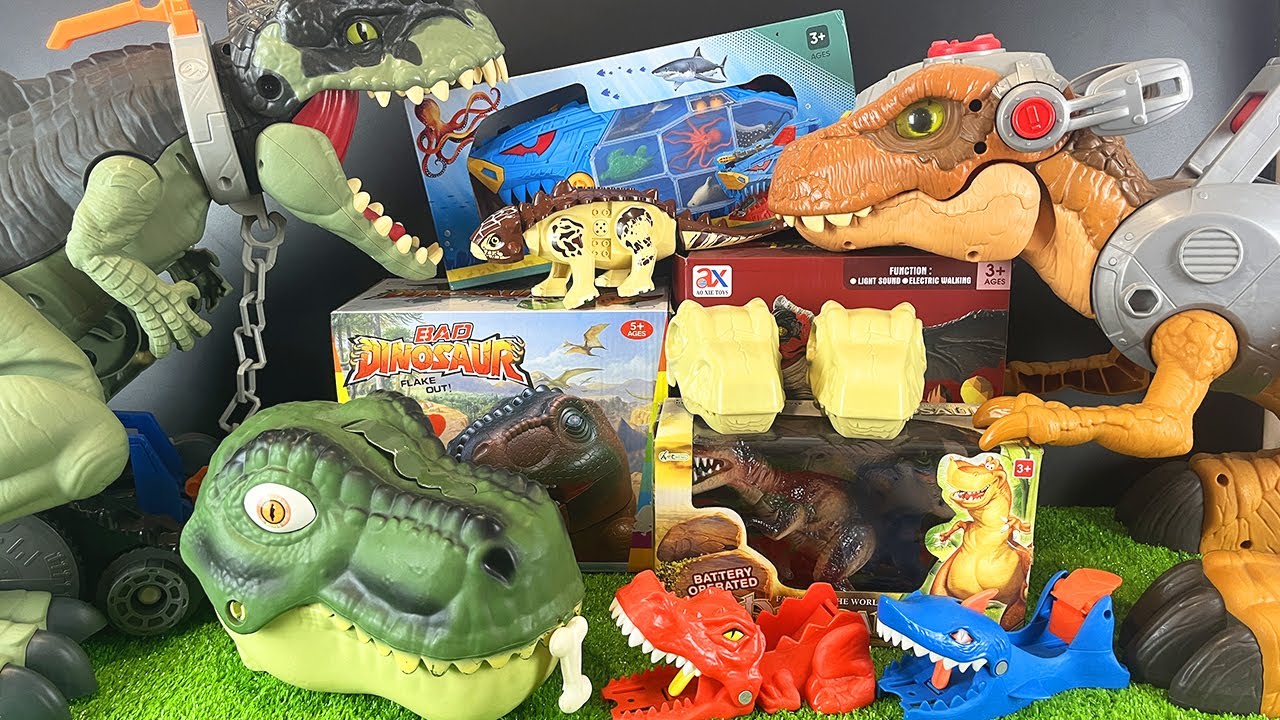 Jurassic World Unboxing Review Giant Dinosaur Giga T Rex Shark Attack ...