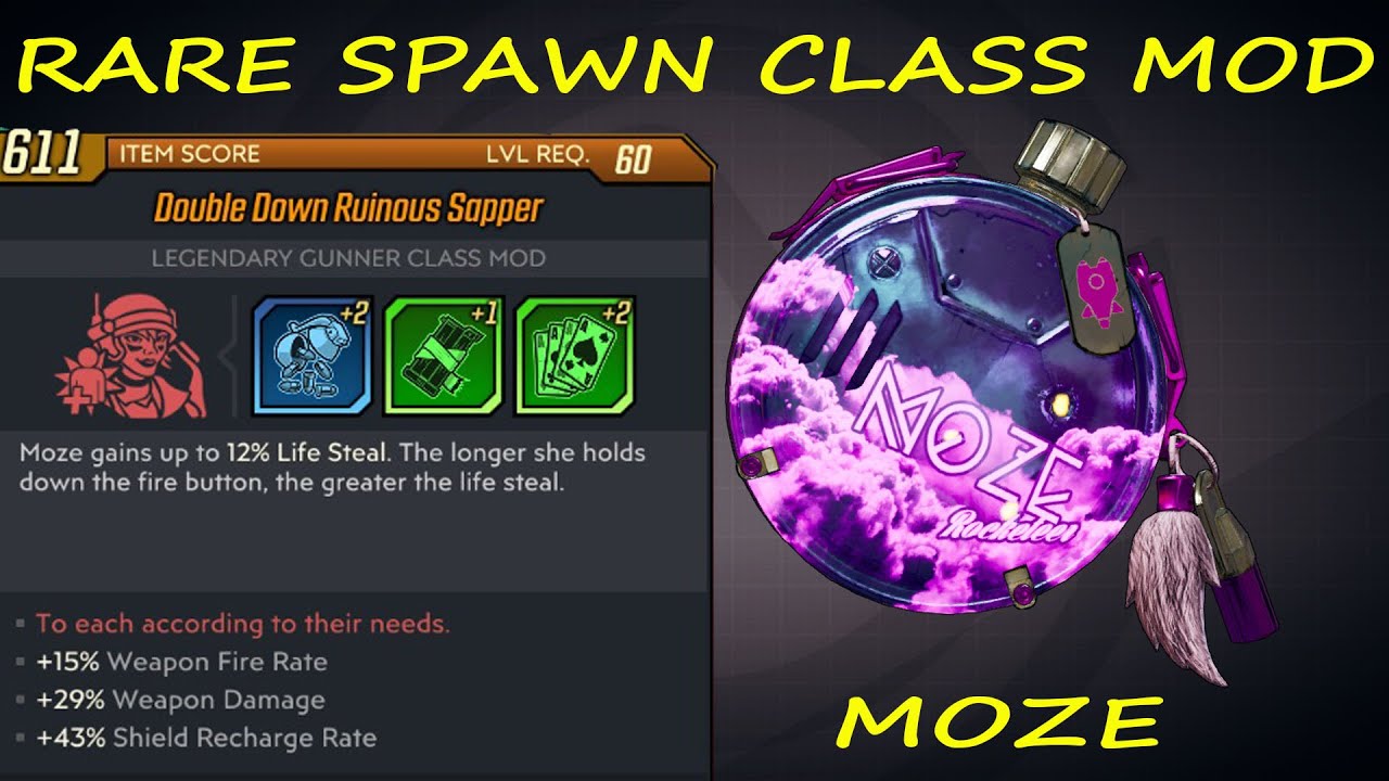 BL3 Double Down Ruinous Sapper + Fire Rate + Weapon Dmg + Shield ...