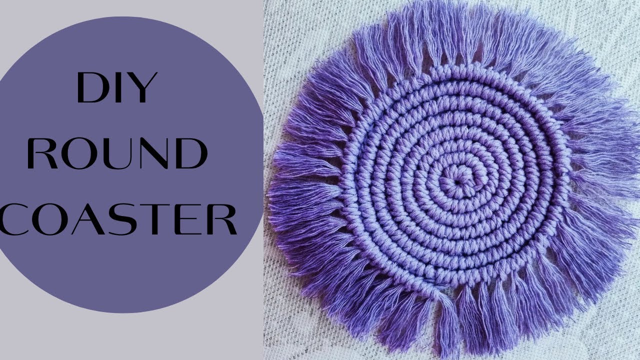 Diy Macrame Round Coaster🟣☕| Tea Coaster Tutorial - YouTube
