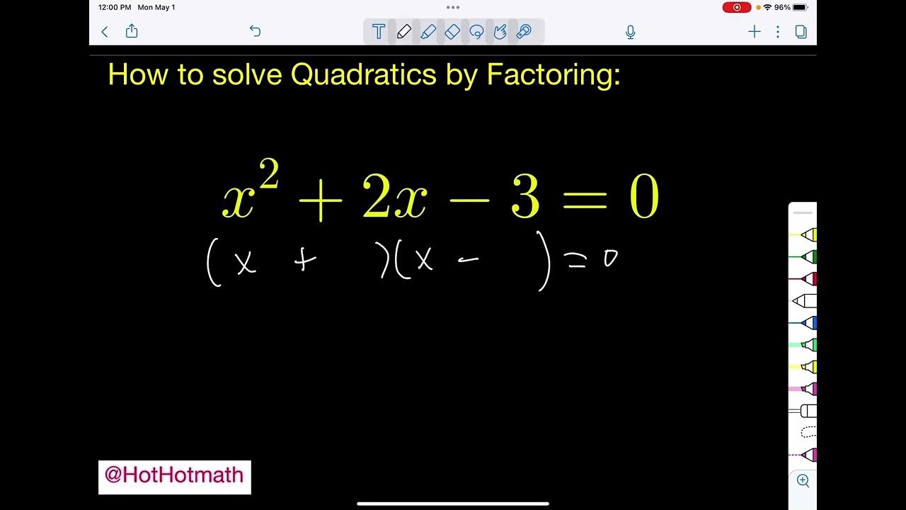 How to solve a Quadratic by Factoring (example) - YouTube