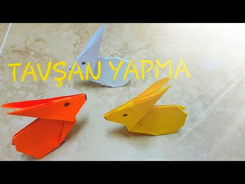 Kağıt Tavşan Yapma, Origami Yapımı 8.!! El Becerileri.