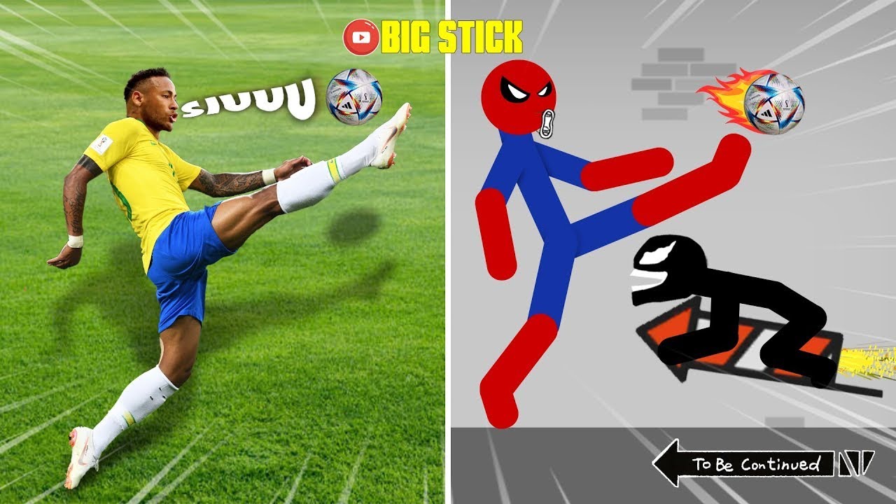 8 Min Real Football vs Stickman | Stickman Dismounting funny moments ...