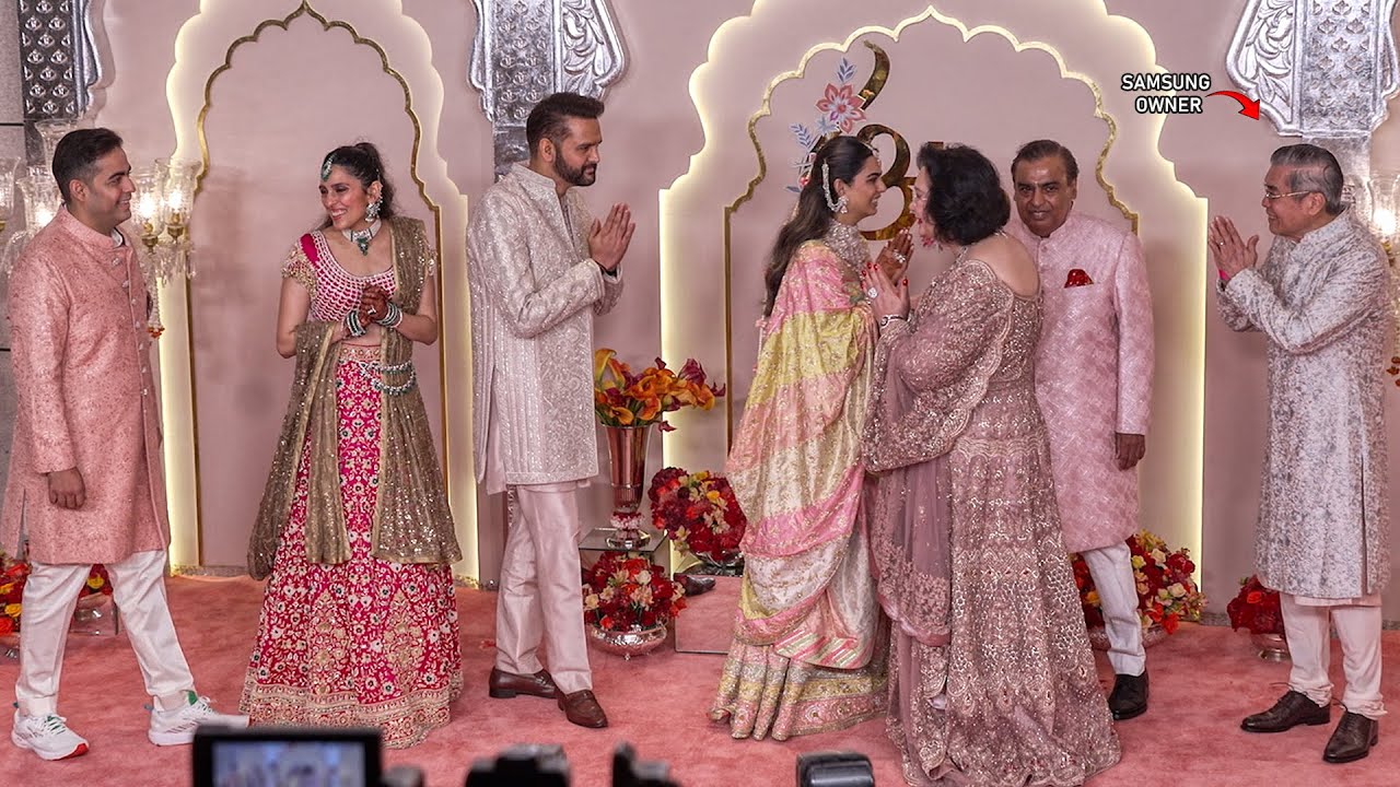 Ambani Family Showing Respect with Folded Hand to Samsung Owner Lee Kun ...