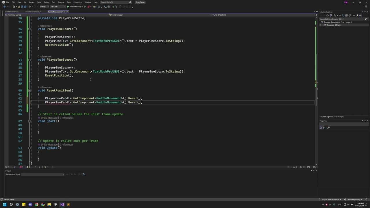 Making Pong in Unity: Game Manager - YouTube