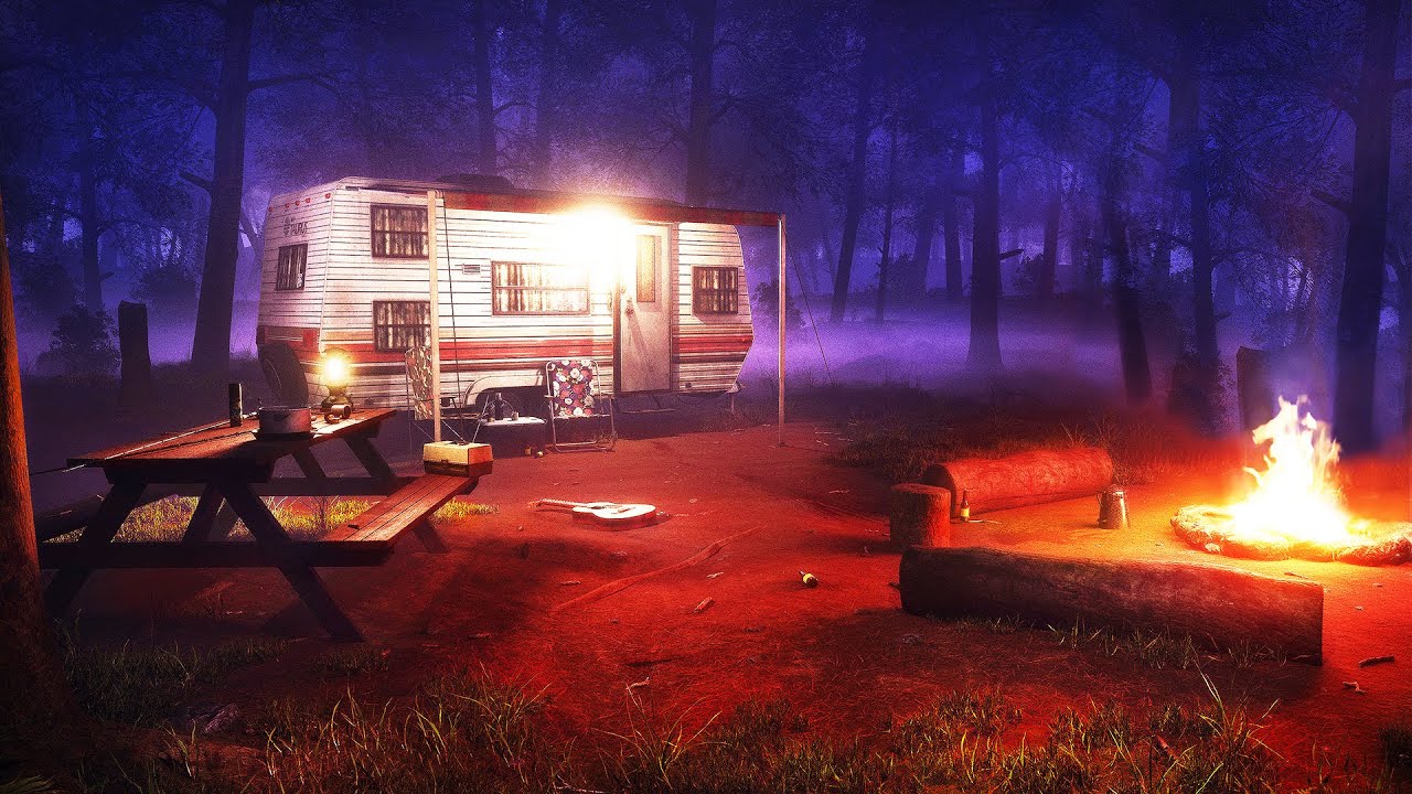 VIRTUAL CAMPING - Relaxing Nature Night in Forest By the Crackling ...