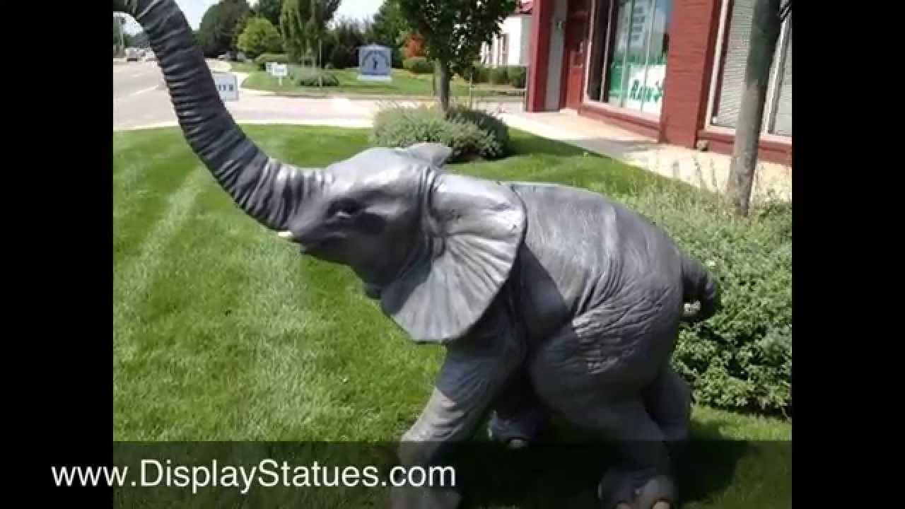 Elephant Statue fiberglass Life like size - YouTube