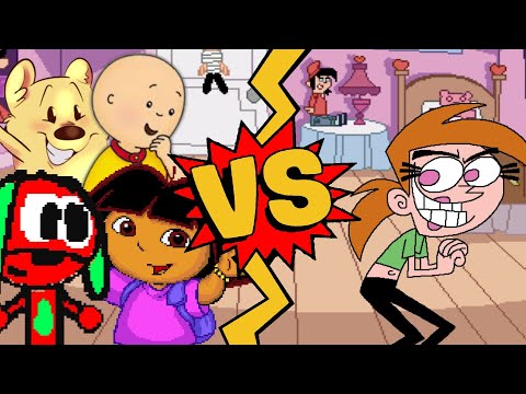 M.U.G.E.N Battles | Dora/Caillou/Squealy Airhorn/Wubbzy vs Vicky