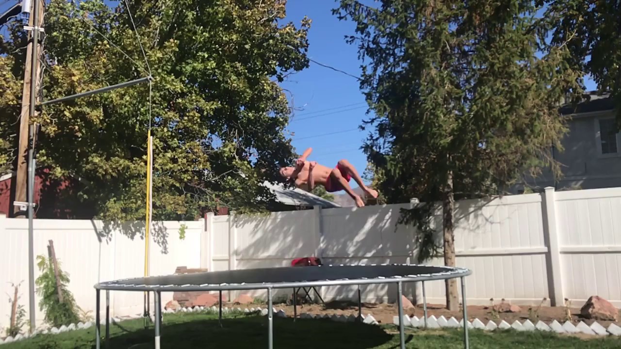 KID DOES CRAZY RUDY FRONT FUll ON TRAMPOLINE!!! (540 flip) - YouTube