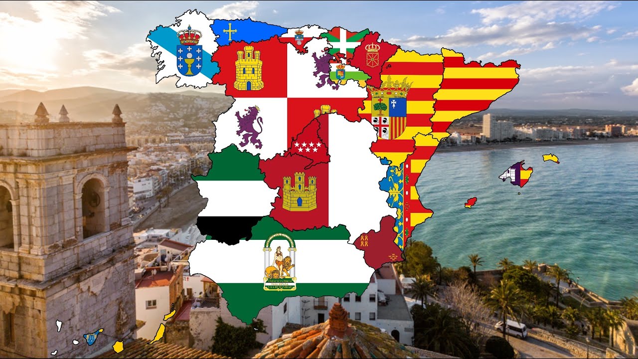 Spanish Regions - Flag Map Speedpaint - YouTube