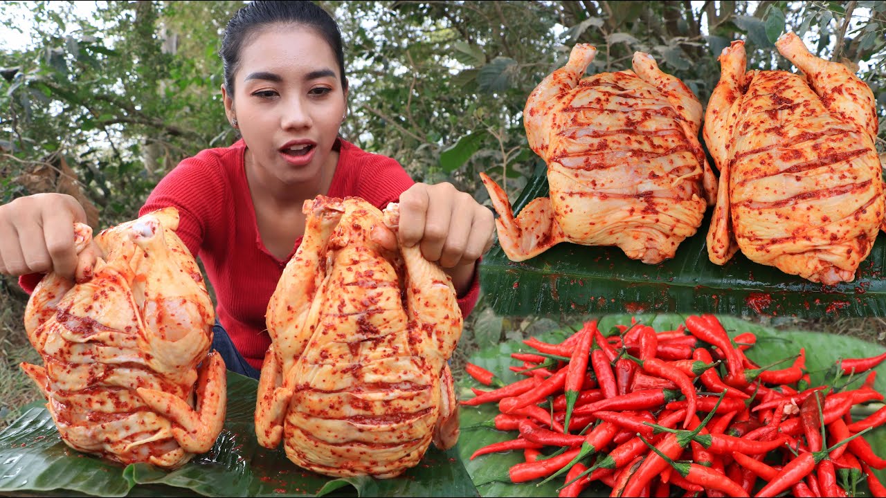 Amazing cooking chicken roasted with vegetable salad recipe - Amazing ...