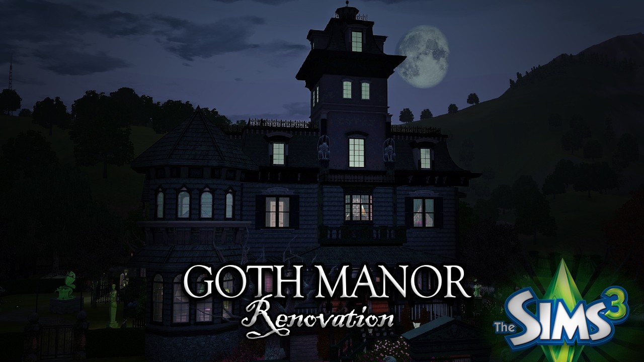 Renovating The GOTH MANOR // The Sims 3 Speed Build 🖤🌙 - YouTube