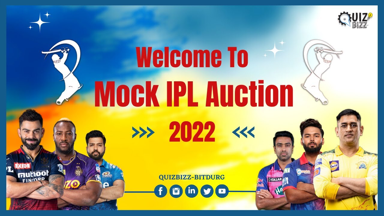MOCK IPL AUCTION 2022 | QuizBizz BITDURG | Offline Mode - YouTube