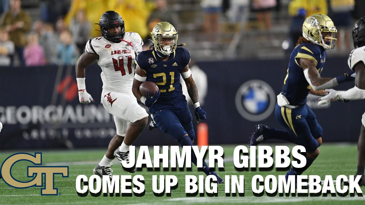 Georgia Tech RB Jahmyr Gibbs Comes Up Big In Comeback - YouTube