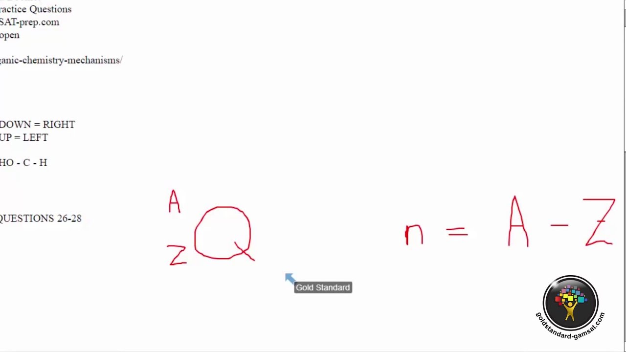 ACER GAMSAT Organic Chemistry Red/Orange Booklet- Unit 11 Q26-28 - YouTube