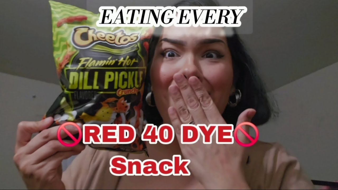 EATING EVERY RED 40 DYE SNACK 🚫👀 - YouTube