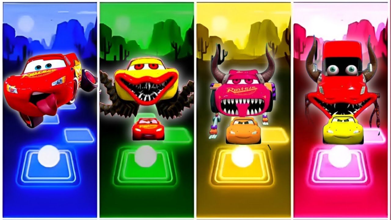 McQueen Red Eater vs Lighting McQueen Car vs McQueen Yellow Eater vs ...
