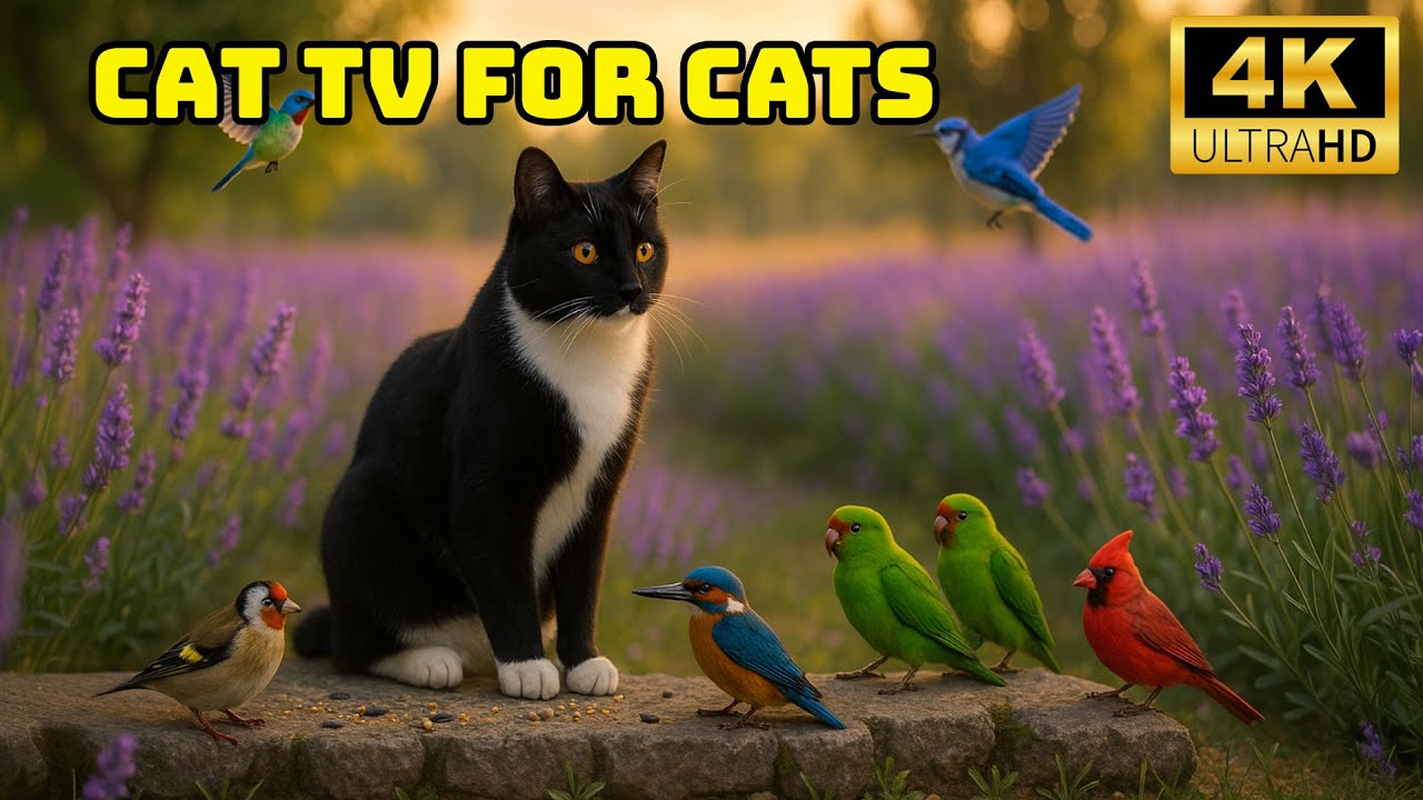 Cat TV for Cats to Watch 🌿 Birds and Squirrels Exploring a Garden ...