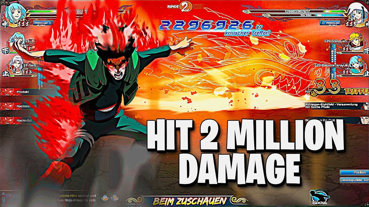 Guy Gate Death HIT 2 MILLION DAMAGE 💀 | NARUTO ONLINE - YouTube