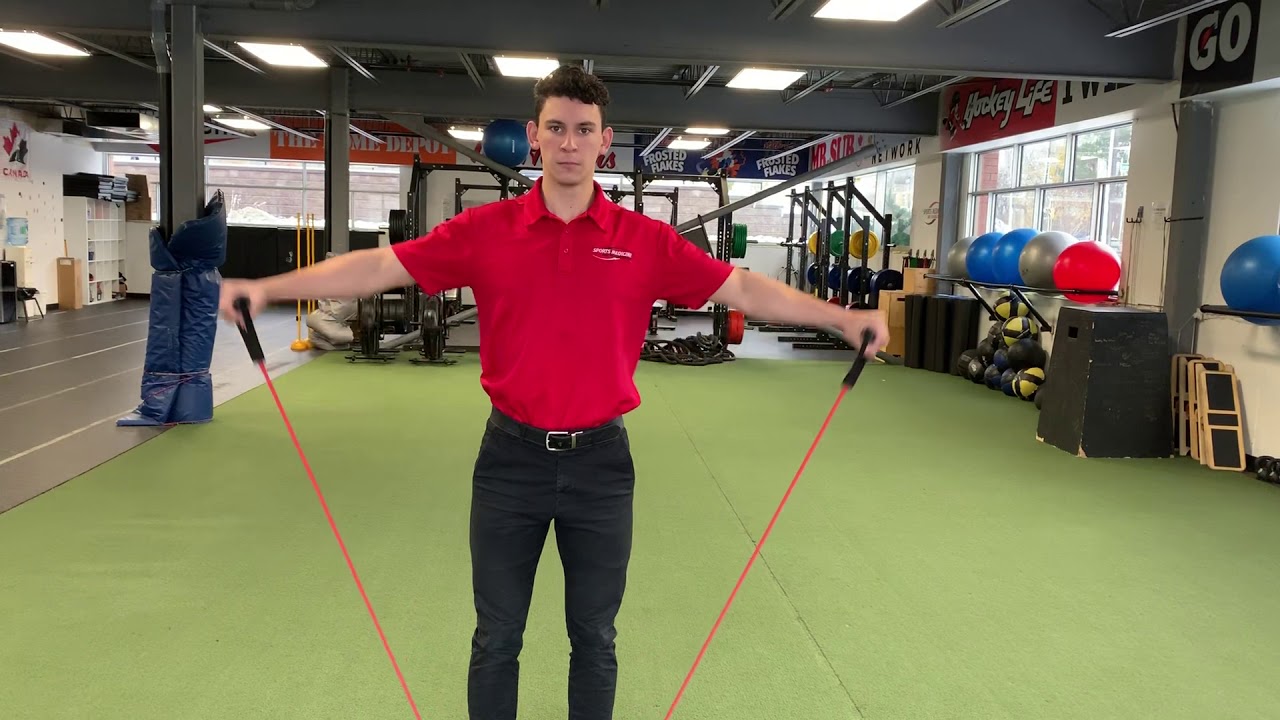 Barrie Sports Medicine- Lateral shoulder raises (banded) - YouTube