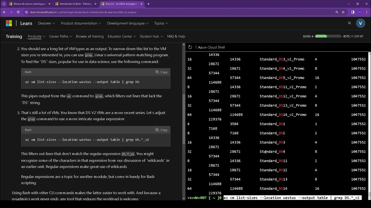 Microsoft Azure Use Bash and grep to filter CLI output - YouTube