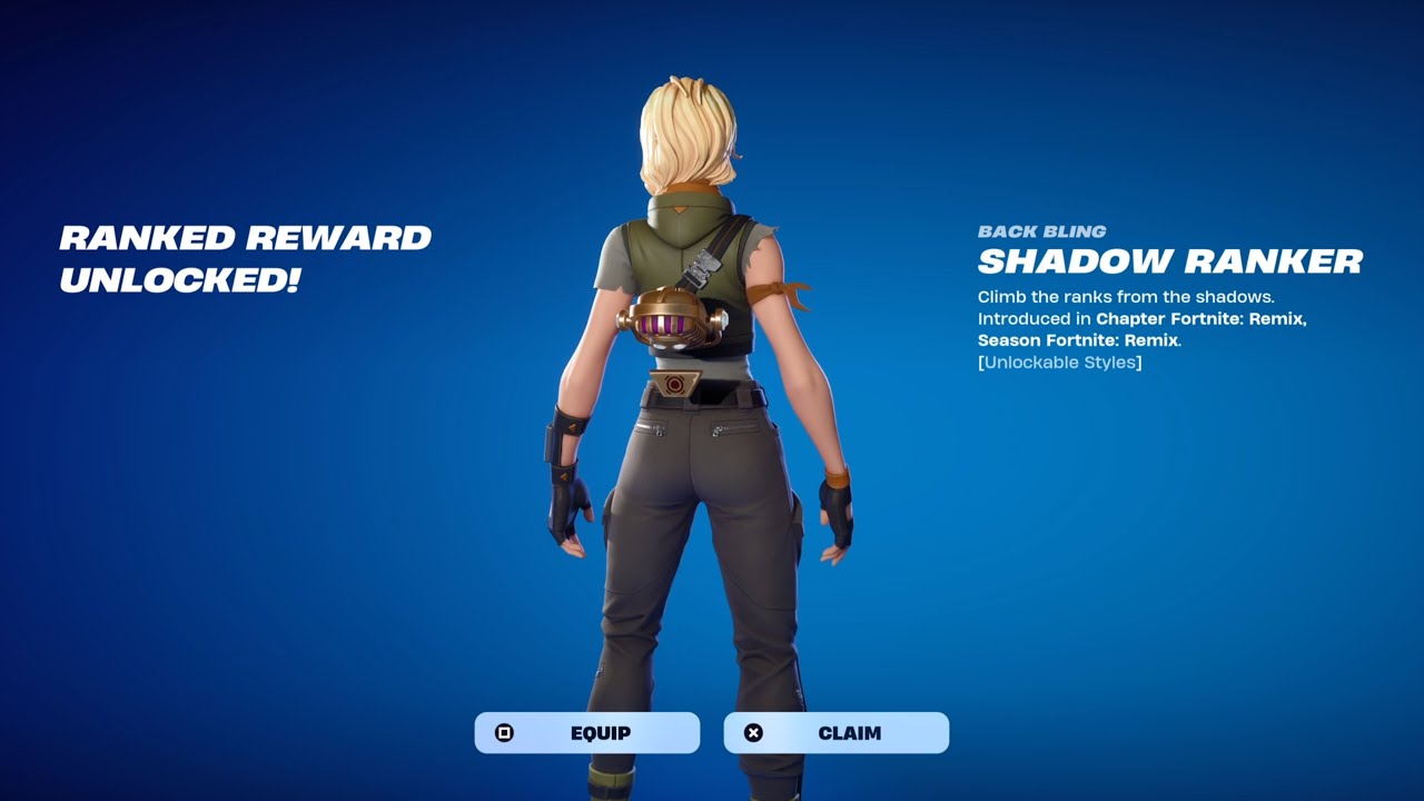 HOW TO GET RANKED SHADOW RANKER BACK BLING IN FORTNITE! - YouTube