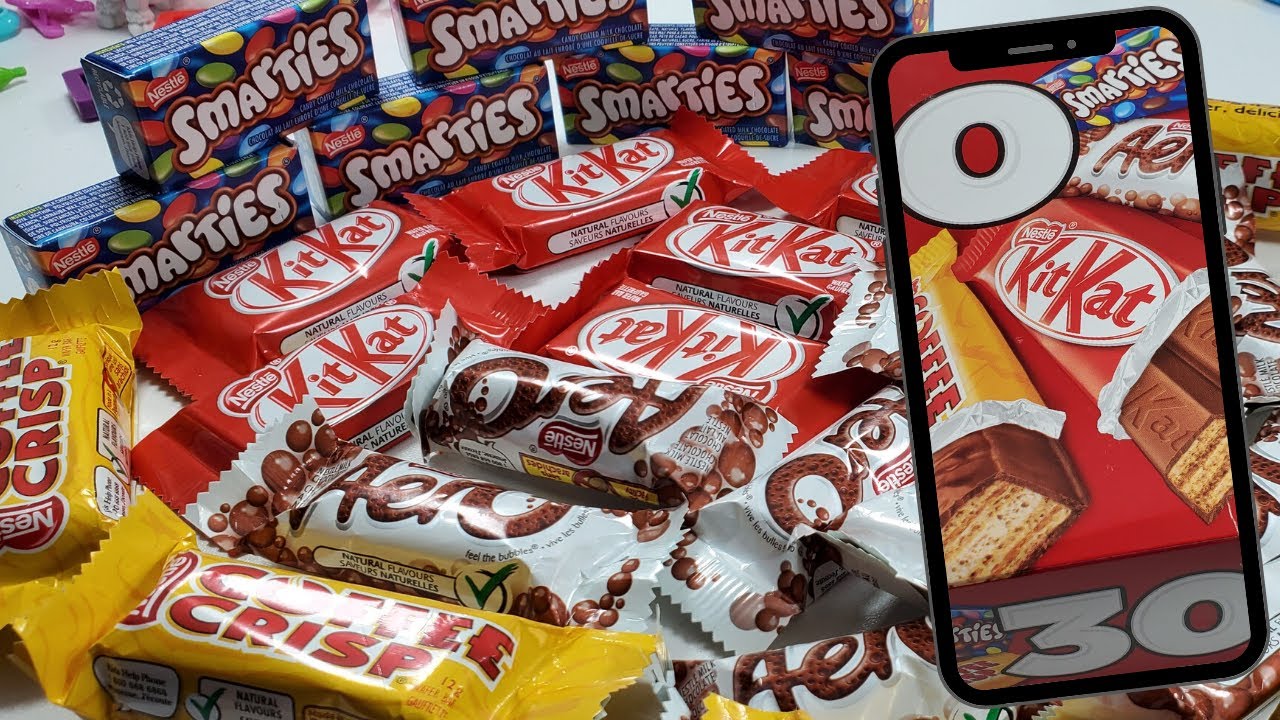 KitKat ,Smarties ,Aero, 30 MINI Nestlé CHOCOLATE BARS/ Kids Candy Play ...
