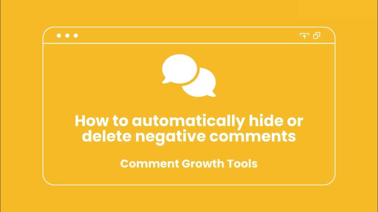 How to automatically hide or delete negative comments from posts - YouTube