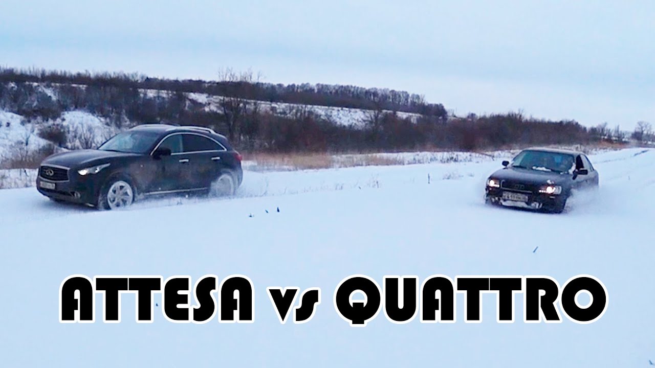 AUDI vs INFINITI СРАВНЕНИЕ полного привода QUATTRO vs ATTESA E-TS - YouTube