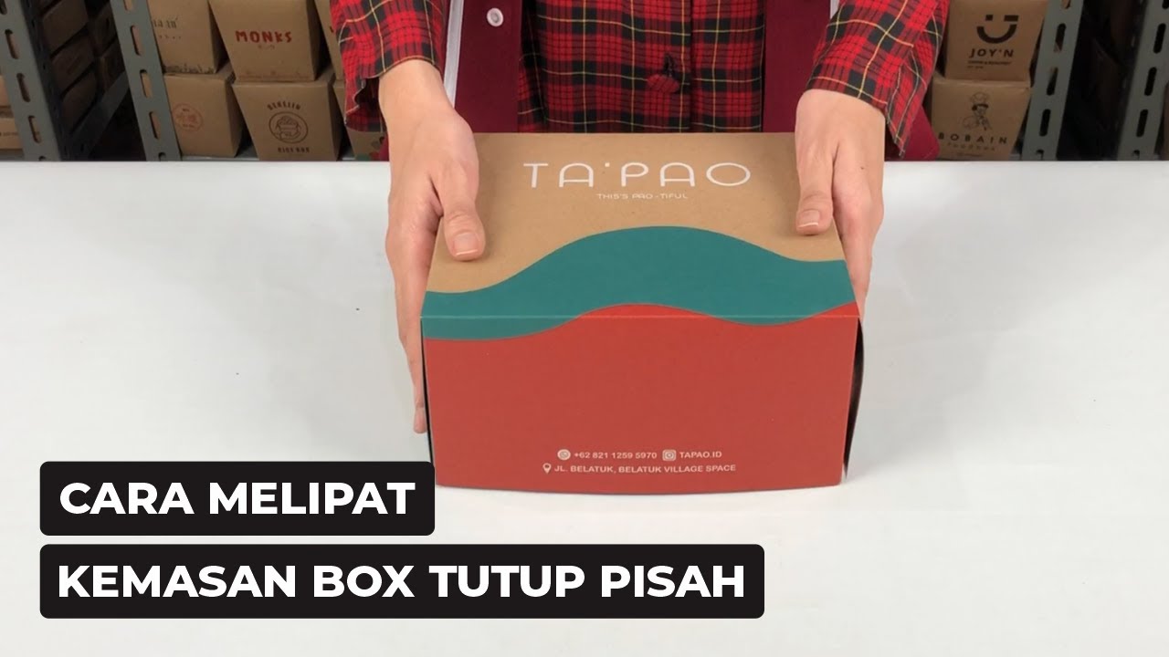 TUTORIAL CARA MELIPAT KEMASAN BOX TUTUP PISAH UNTUK CATERING, BOX NASI ...