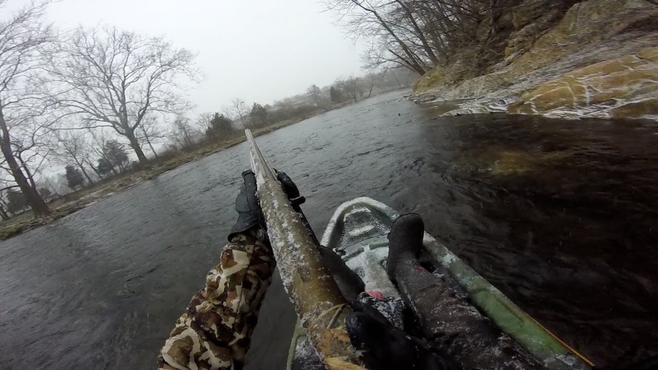 Snowy River Jump Shoot Duck Hunting l An Icy Water Float - YouTube