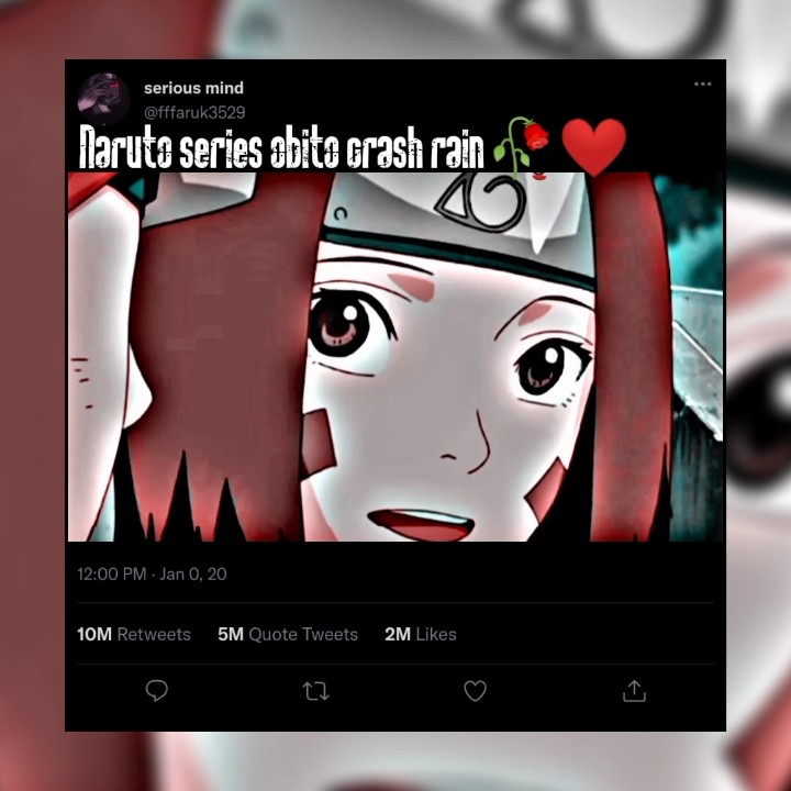 Naruto series obito crash rain - YouTube