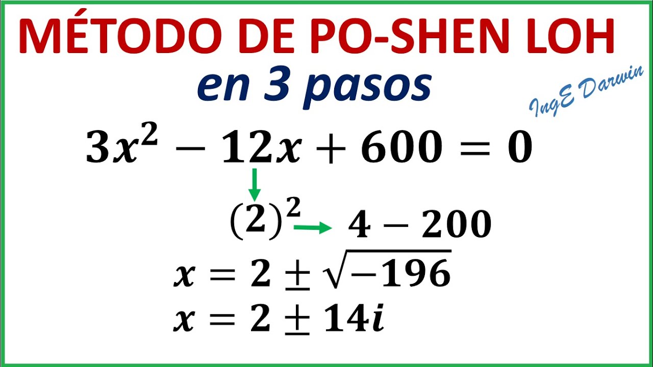 Resuelve Ecuaciones Cuadráticas en TRES PASOS | PO-SHEN LOH - YouTube