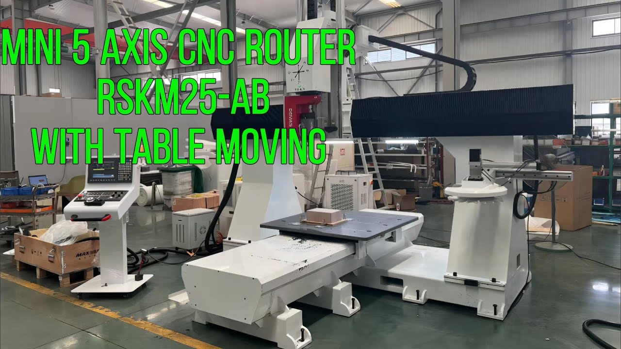 Rhino 5 Axis CNC Router Mini with Table Moving RSKM25-AB Working on ...