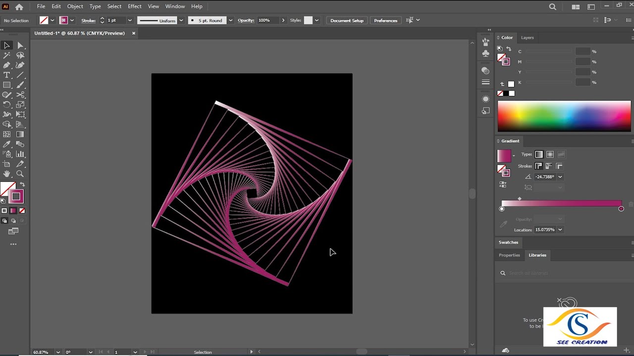 Create Swirly Line Art in Adobe Illustrator | Tutorial - YouTube