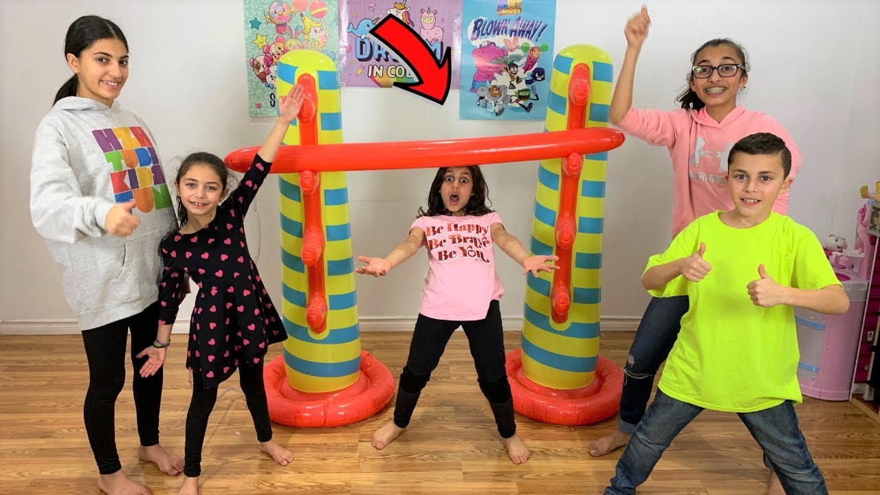 Kids Play Inflatable Limbo Challenge!! with HZHtube kids fun family ...