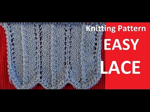 Knitting Pattern * EASY LACE STITCH * - YouTube