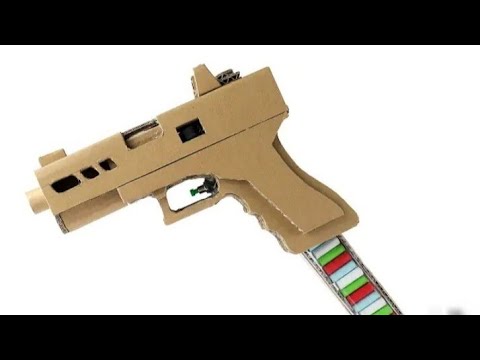 How to make cardboard Glock 19 full auto cardboard (very easy and ...