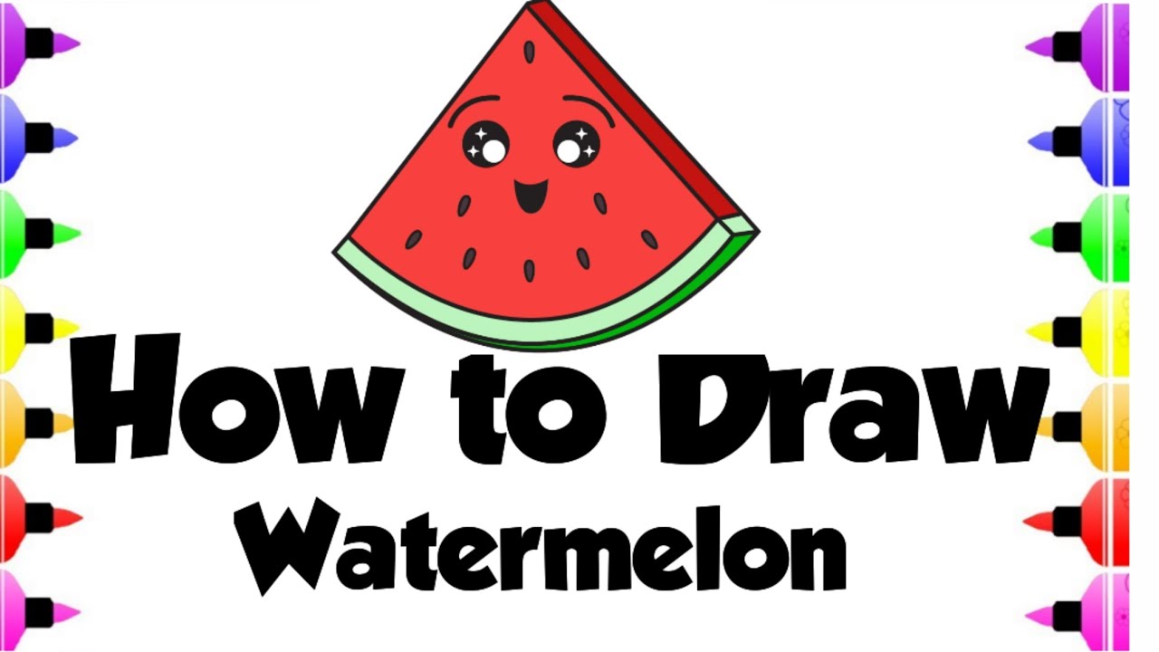 How to draw Watermelon Drawing for kids || Easy Step by Step to Draw ...