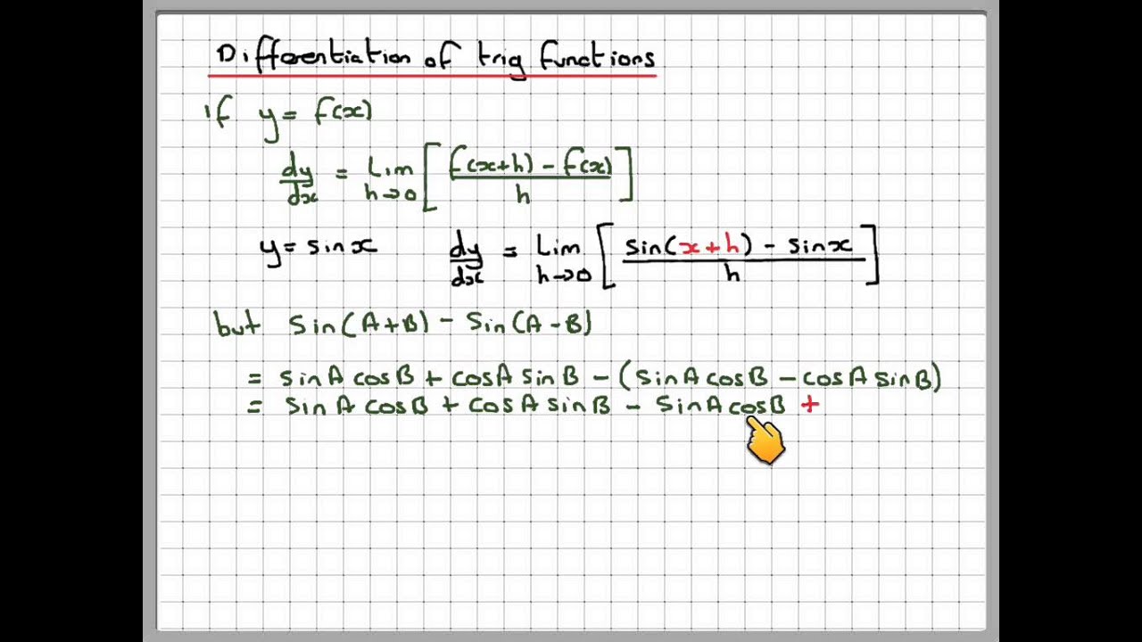 Differentiation of sinx - YouTube