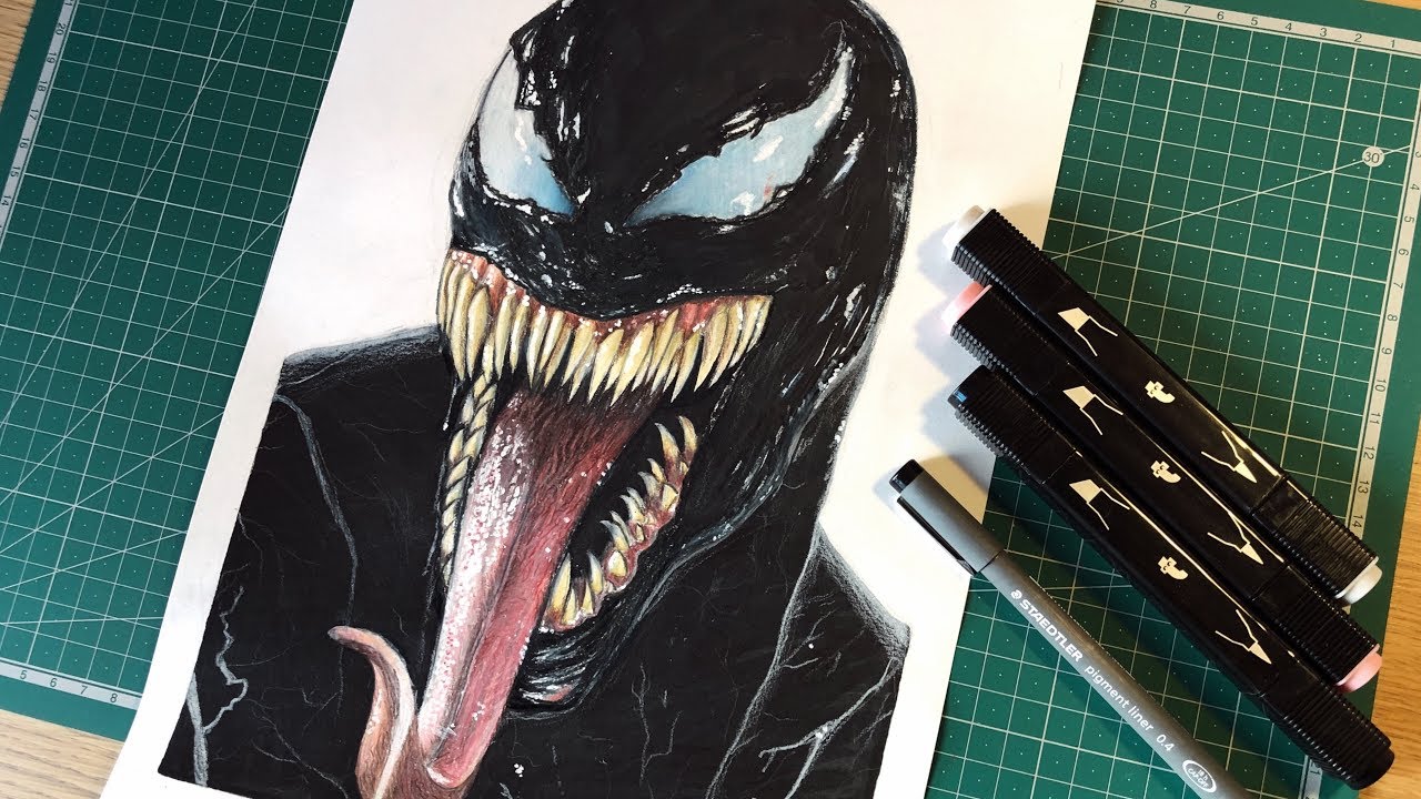 Drawing VENOM 2018 (TOM HARDY)🕷 | Juanca Hierro - YouTube
